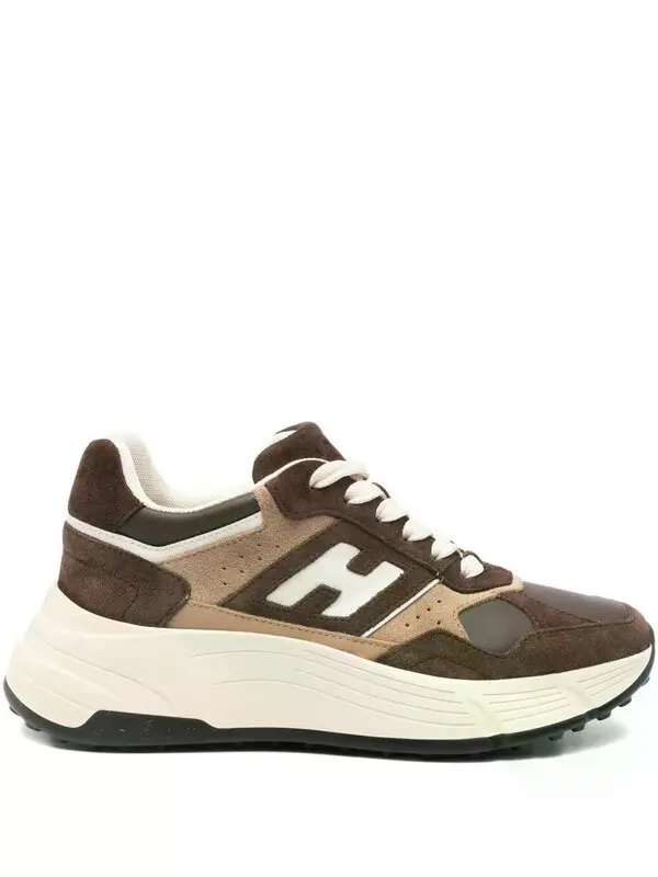 Hogan Hyperlight Paneled Lace-up Sneakers - Brown