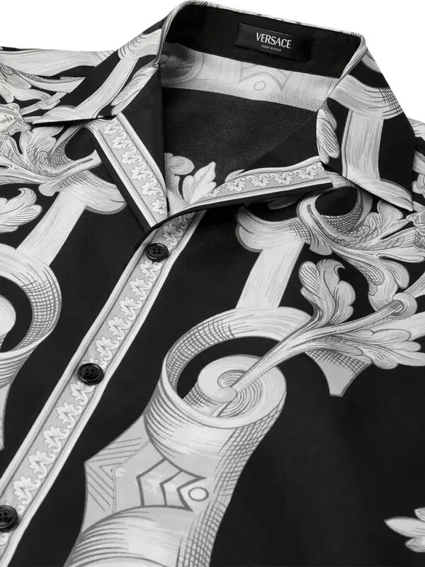 Versace Baroque-print Silk Shirt