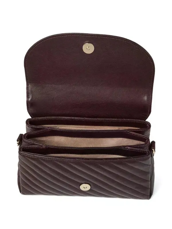 JIMMY CHOO Quilted Leather Shoulder Bag With Pearl Embellished Strap