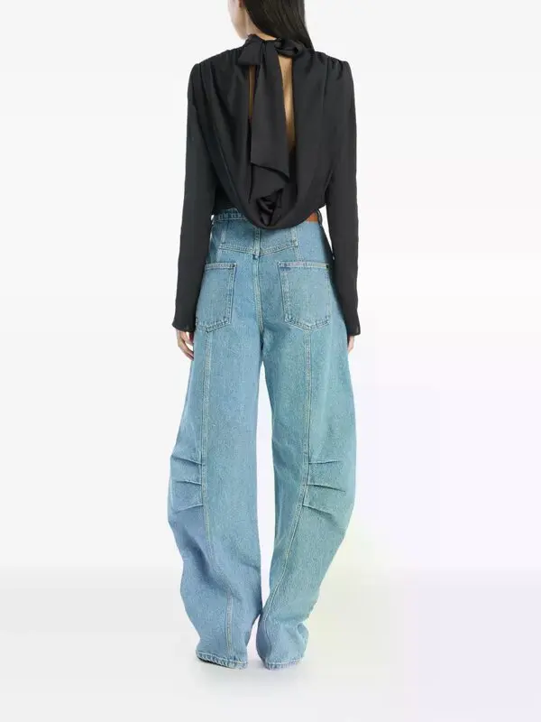 ROTATE BY BIRGER CHRISTENSEN Long Sleeve Draped Back Top