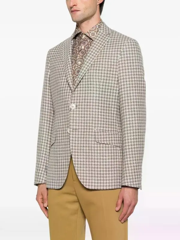 Etro Houndstooth-pattern Jacket - Neutrals