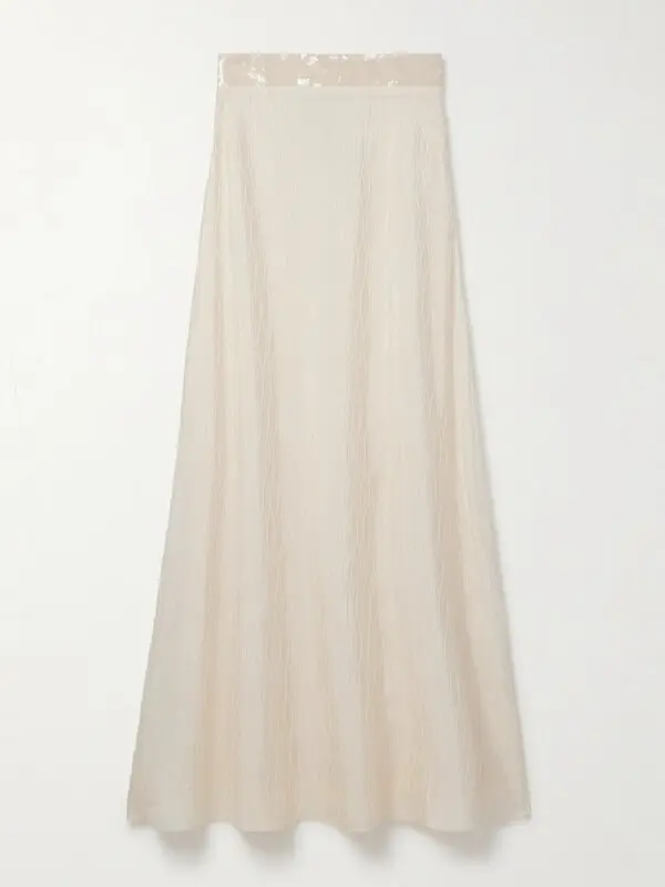 DIMA AYAD Strapless Sequin-embellished Gown - Neutrals