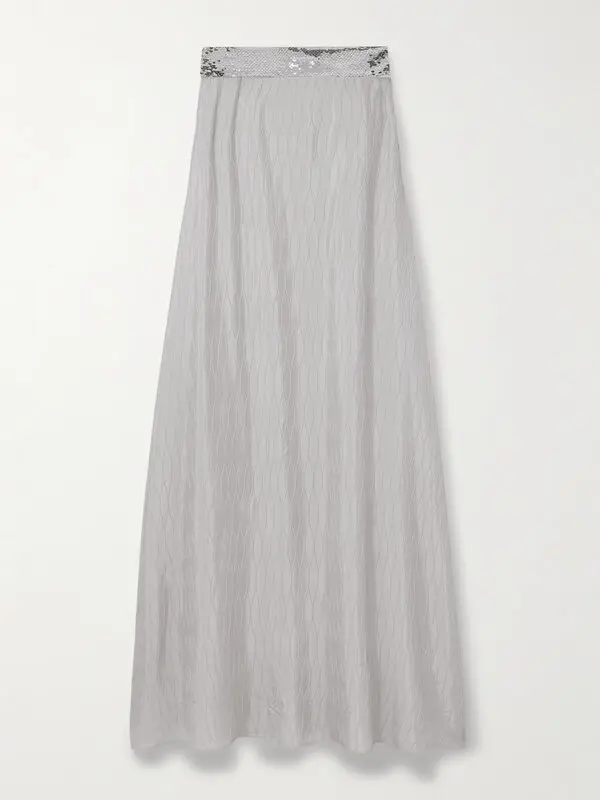 DIMA AYAD Strapless Sequin-embellished Cloqué Gown - Silver