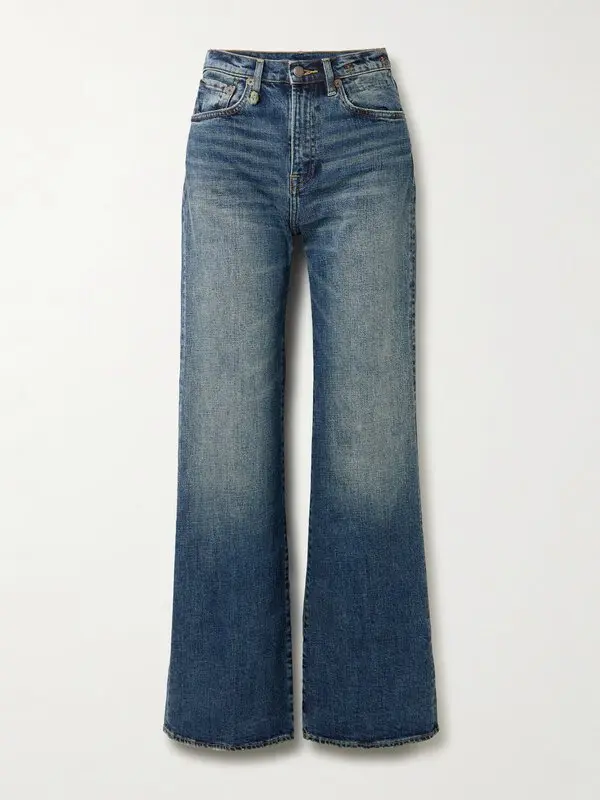 R13 Charlotte Distressed High-rise Bootcut Jeans