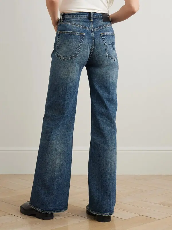 R13 Charlotte Distressed High-rise Bootcut Jeans