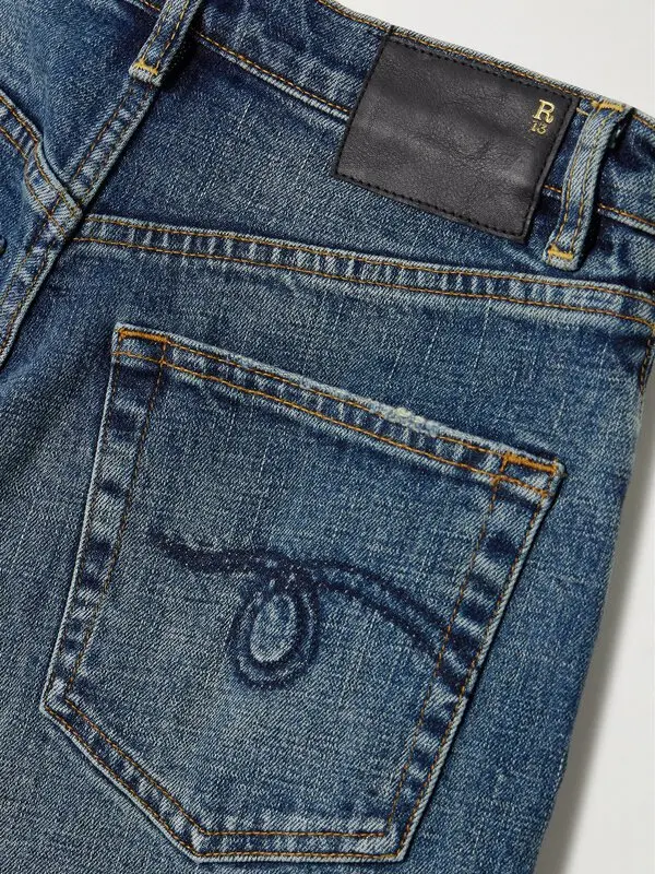 R13 Charlotte Distressed High-rise Bootcut Jeans