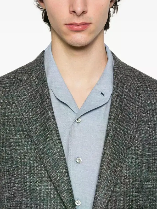 Canali Checked Two-button Blazer - Grey