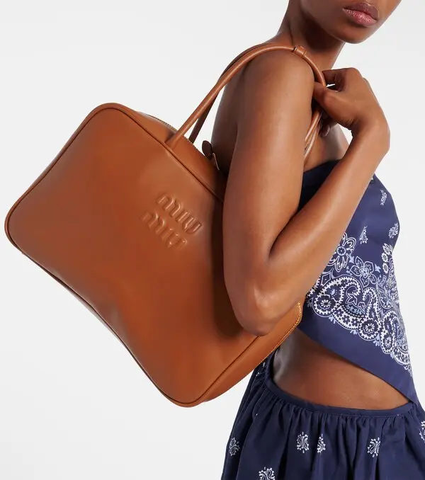 Miu Miu Beau Leather Tote Bag