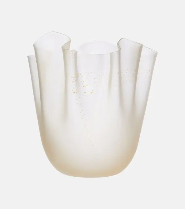 VENINI Frozen Murano Glass Vase Fulvio Bianconi And Paolo - Transparent