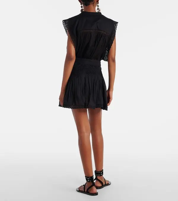 MARANT ETOILE Lace-trimmed Cotton Miniskirt