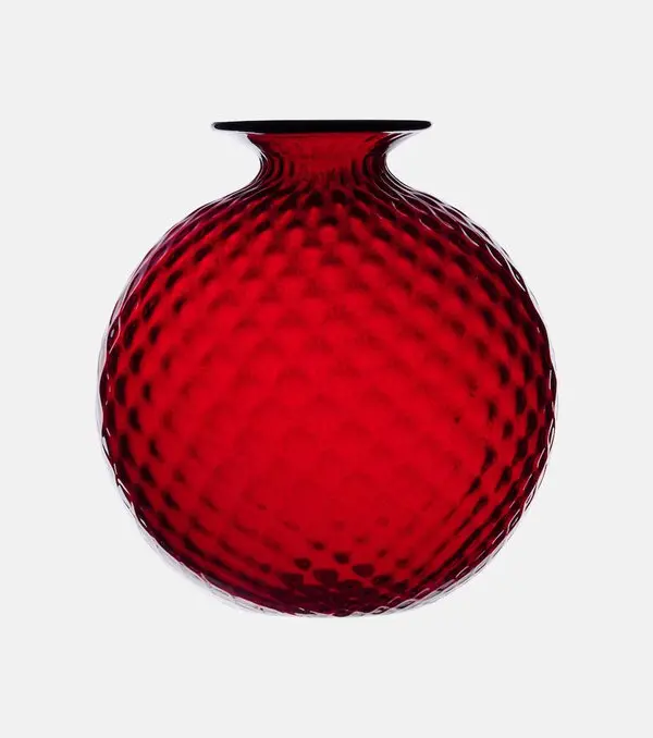 VENINI Monofiori Balloton Murano Glass Vase - Red