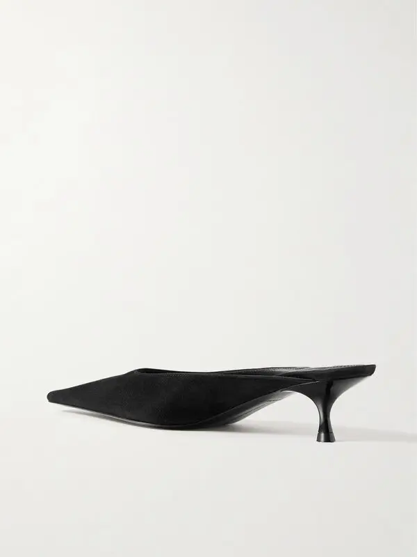 Victoria Beckham Sloan Suede Mules - Black