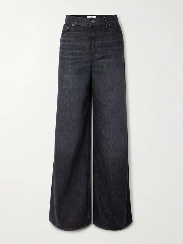 Chloé High-rise Wide-leg Jeans In Smoked Onyx