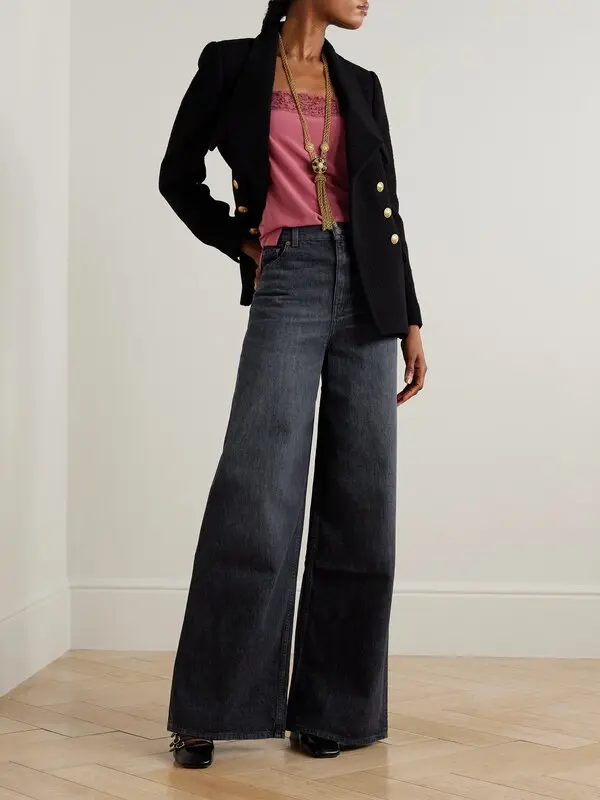 Chloé High-rise Wide-leg Jeans In Smoked Onyx