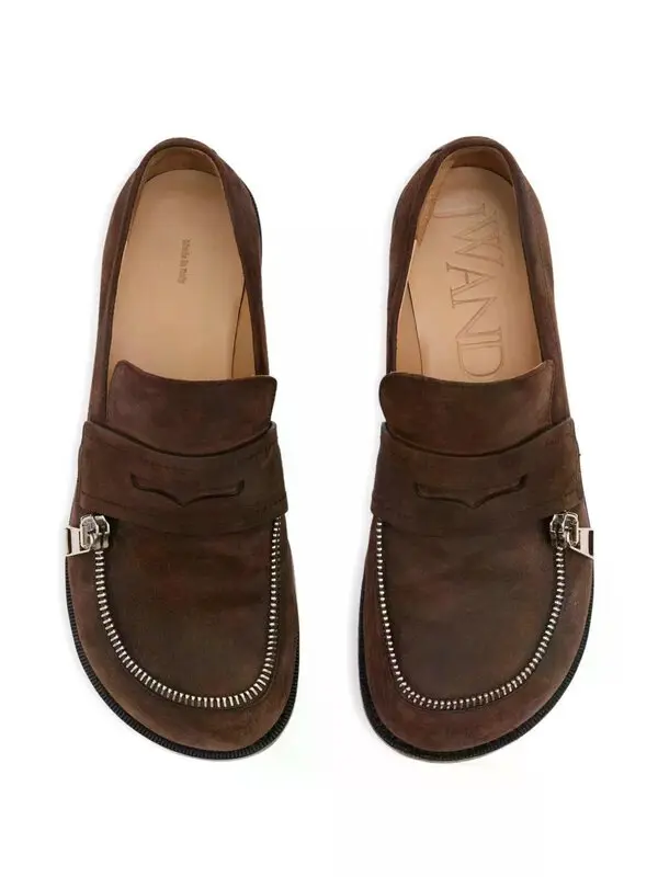 JW Anderson Suede Biker Loafers - Brown