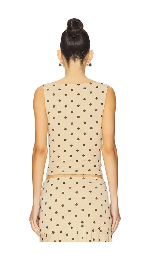 With Jéan Polka Dot Cropped Top