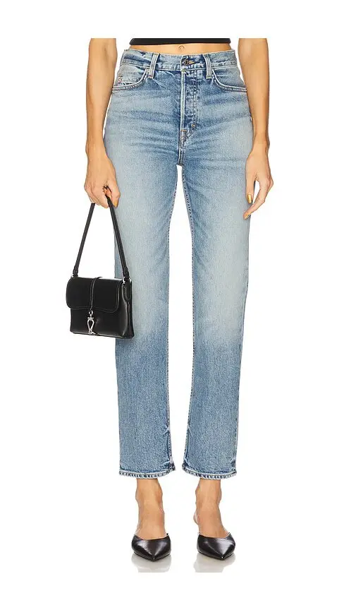 GRLFRND Walker Mid-rise Cropped Jeans - Blue