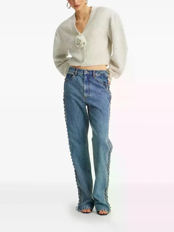 ROTATE BY BIRGER CHRISTENSEN Lace-up Straight-leg Jeans - Blue