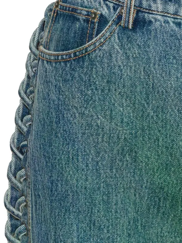 ROTATE BY BIRGER CHRISTENSEN Lace-up Straight-leg Jeans