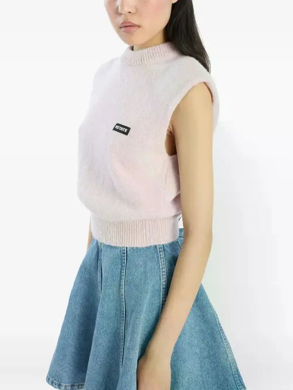 ROTATE BY BIRGER CHRISTENSEN Sleeveless Padded Shoulder Knit Vest