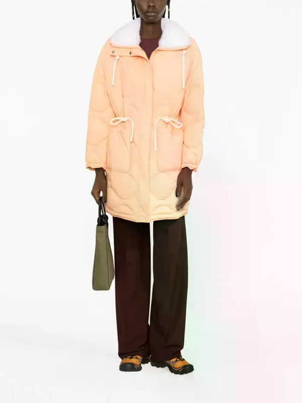 YVES SALOMON Quilted Drawstring-waist Coat - Orange