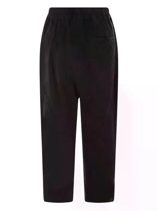 By Walid Floral-embroidered Elasticated-waist Trousers