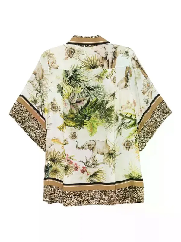 Elie Saab Savannah Print Chiffon Shirt - Neutrals