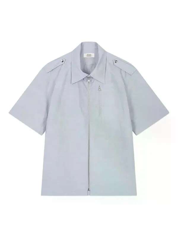 STUDIO TOMBOY Zip-fastening Shirt With Light Stripes - Blue