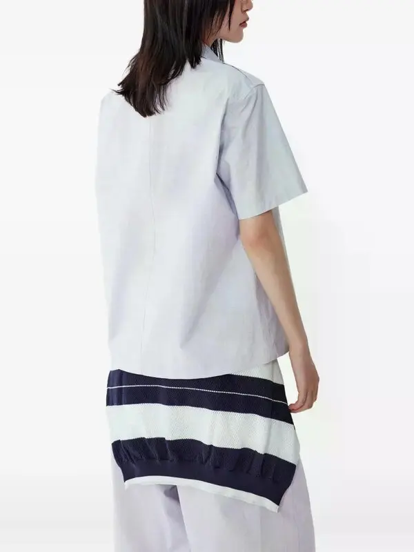 STUDIO TOMBOY Zip-fastening Shirt With Light Stripes - Blue