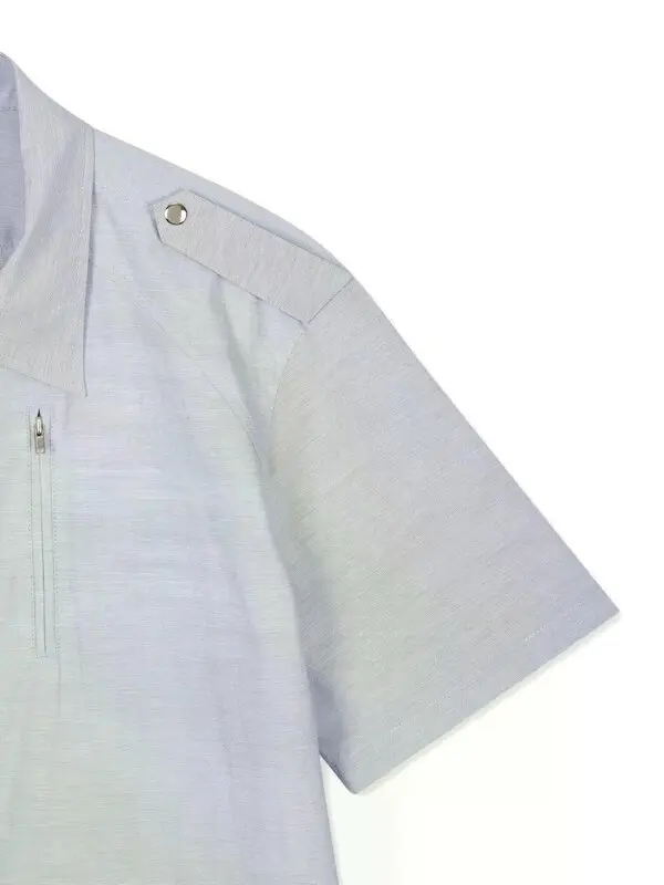 STUDIO TOMBOY Zip-fastening Shirt With Light Stripes - Blue