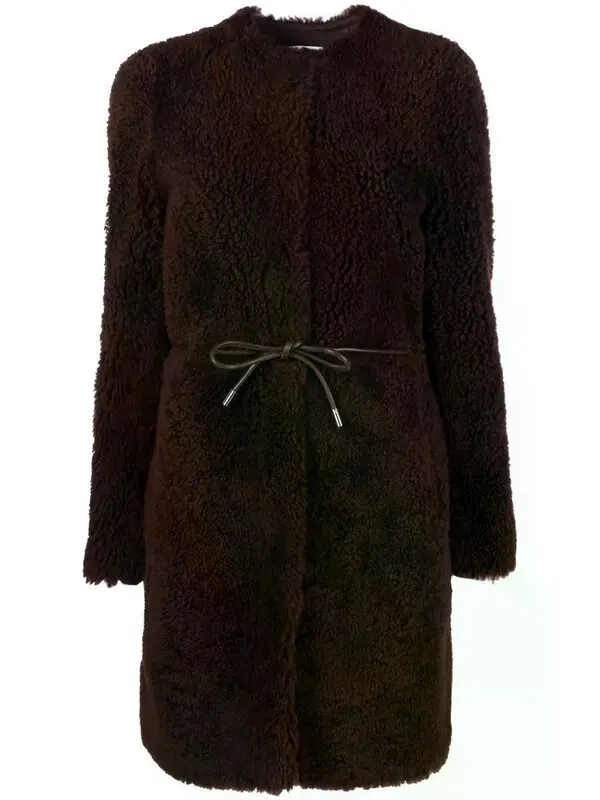 YVES SALOMON Belted Shearling Coat