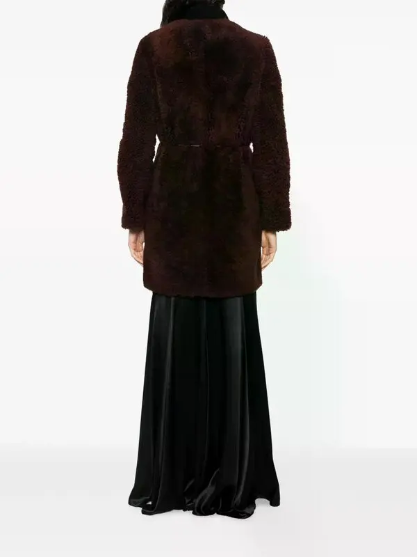 YVES SALOMON Belted Shearling Coat