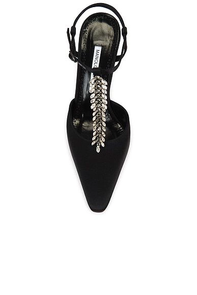 Manolo Blahnik Sufik Crystal Embellished T-strap Pumps