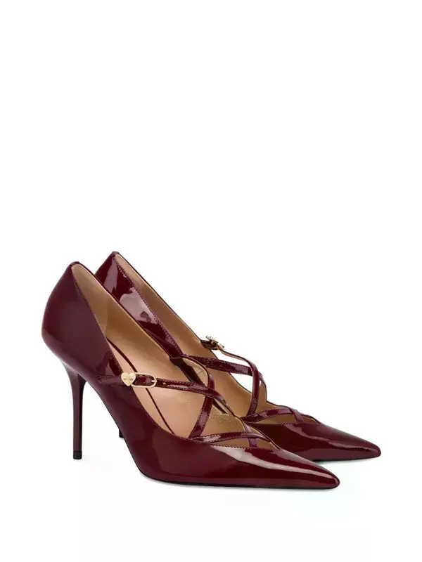 Moschino Bordeaux Leather Pointed Toe Pumps