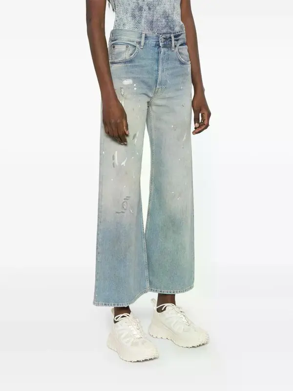 Acne Studios Paint Splatter Wide Leg Jeans
