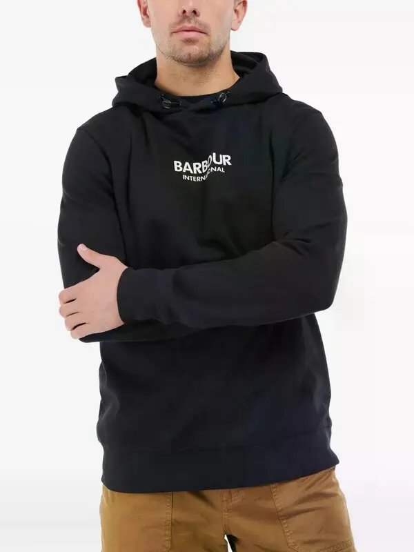 Barbour Embroidered Logo Hoodie - Black