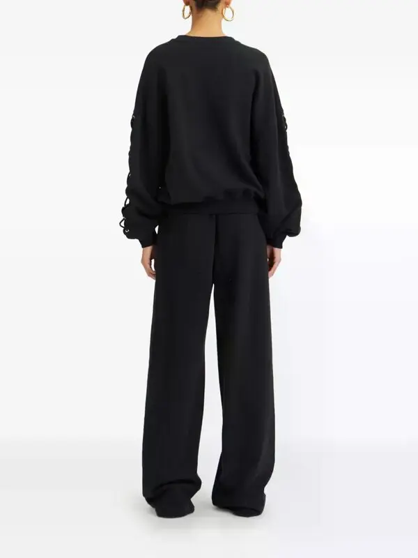 ROTATE BY BIRGER CHRISTENSEN Lace-up Detail Track Pants - Black