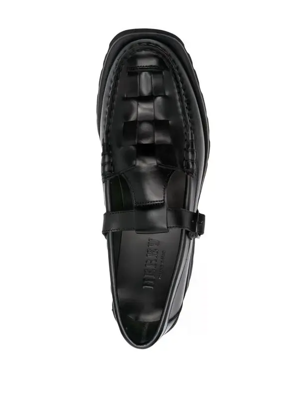 Hereu Soller Interwoven-design Leather Loafers - Black