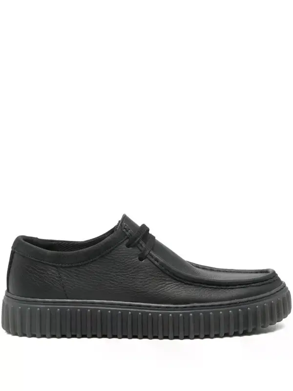 Clarks Torhill Leather Derby Shoes - Black