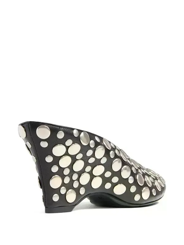 Khaite 70mm Cloak Metallic-studded Heeled Mules