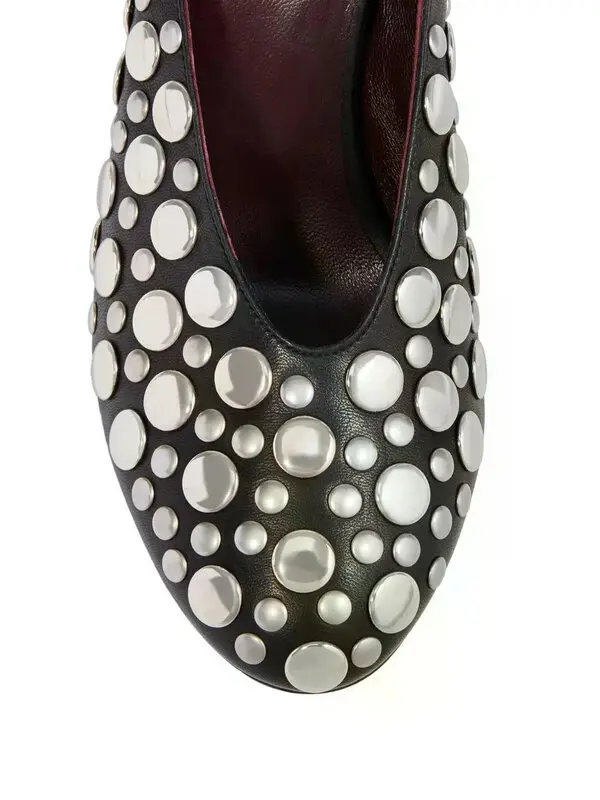 Khaite 70mm Cloak Metallic-studded Heeled Mules