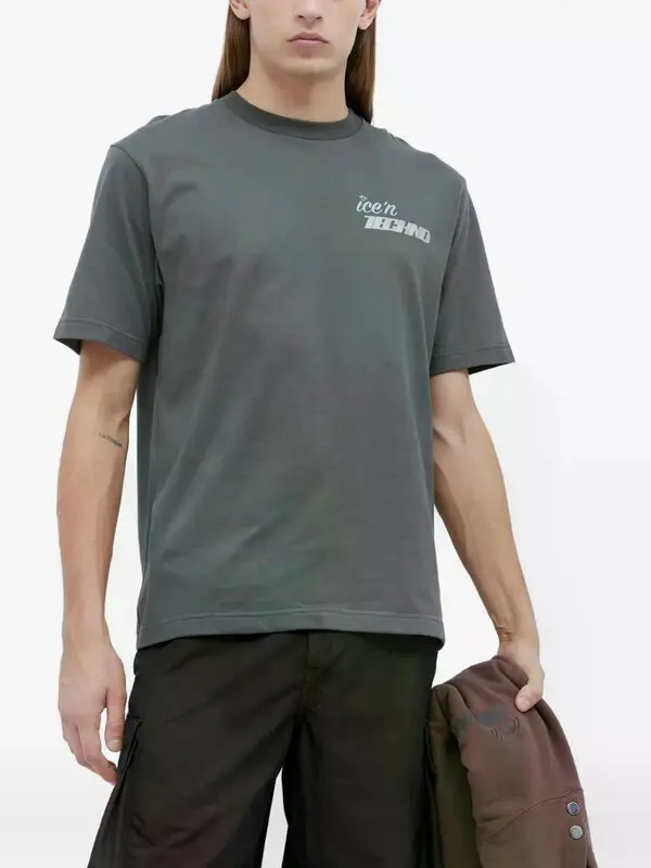 ICE & TECHNO Logo-print Crew-neck T-shirt