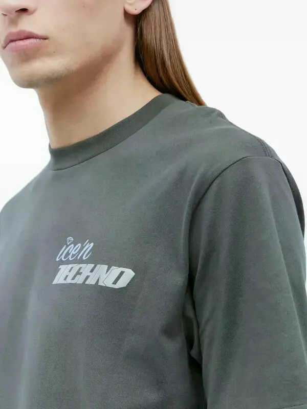ICE & TECHNO Logo-print Crew-neck T-shirt