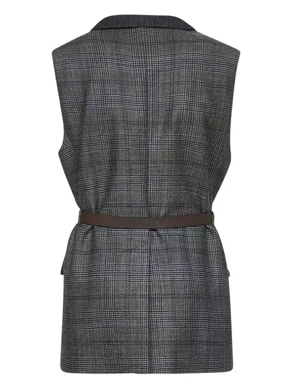 Brunello Cucinelli Checked Belted Waistcoat