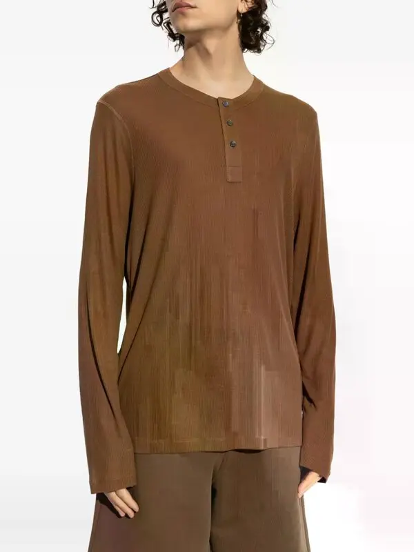 AMI Paris Ribbed Henley T-shirt