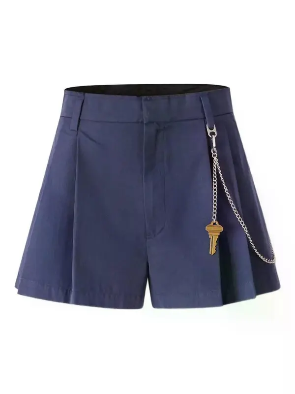 Alexander Wang Pleated Skorts With Chain Detail - Blue