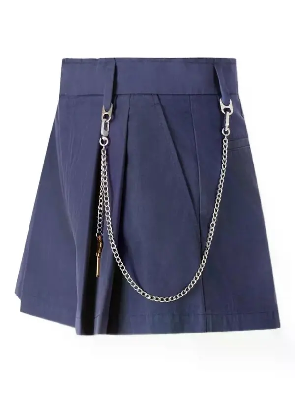 Alexander Wang Pleated Skorts With Chain Detail - Blue