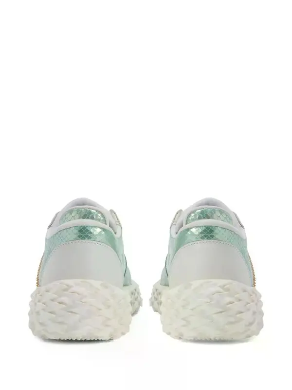 GIUSEPPE ZANOTTI Urchin Snakeskin-effect Lace-up Sneakers - Blue