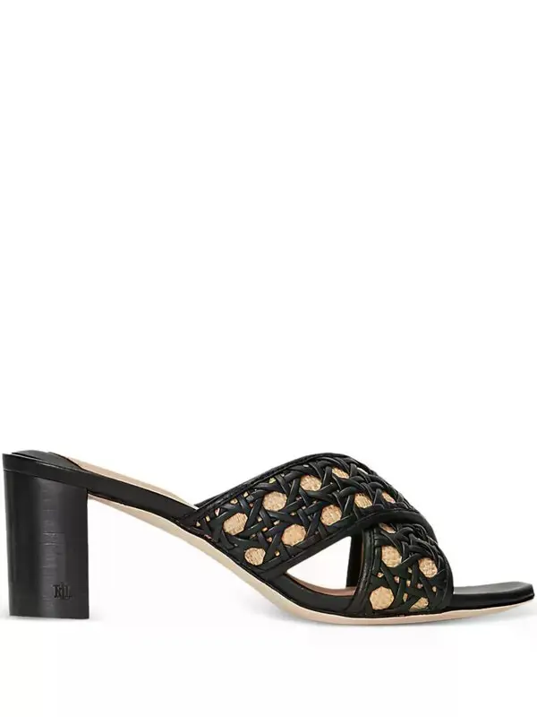 Ralph Lauren Woven Cross-strap Heeled Sandals