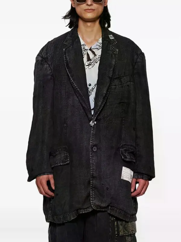 Mihara Yasuhiro Single-breasted Linen Blazer